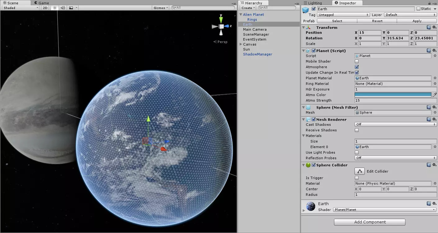 Unity Asset Store Paketinin İncelenmesi Planet Shader Ve Gölgeleme Sistemi Sharp Coder Blog