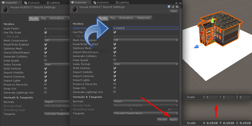 Unity 3D Ölçek faktörü ayarları